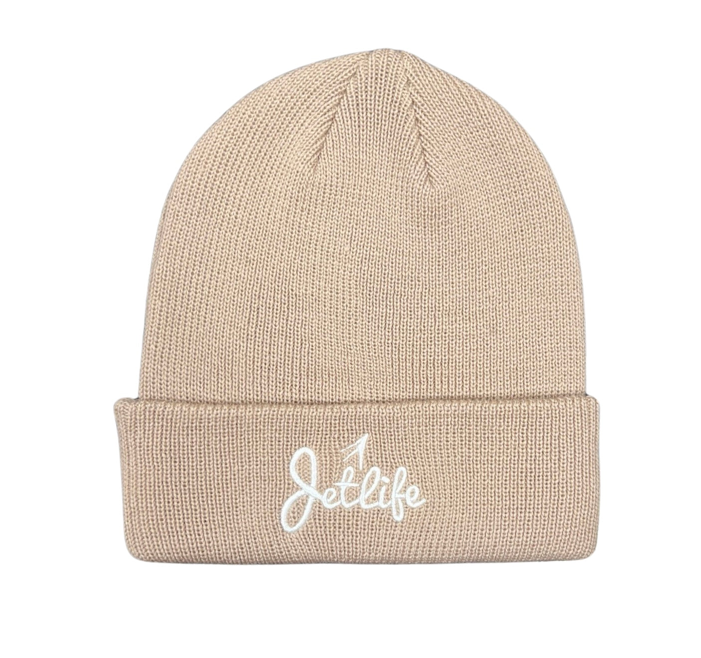 JET LIFE "CLASSIC" LOGO BEANIE [TAN] – JET LIFE APPAREL