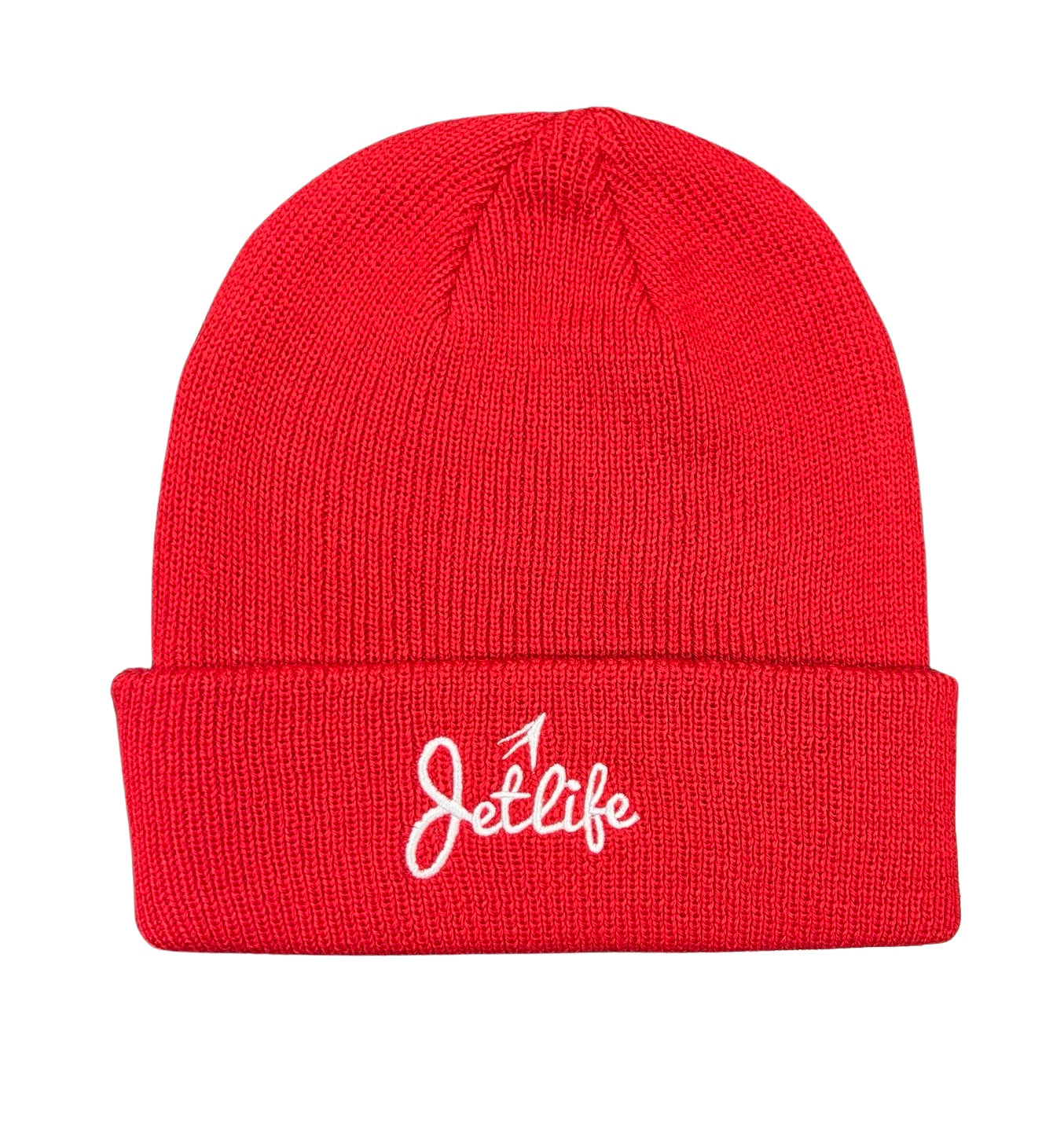 JET LIFE "CLASSIC" LOGO BEANIE [RED] – JET LIFE APPAREL