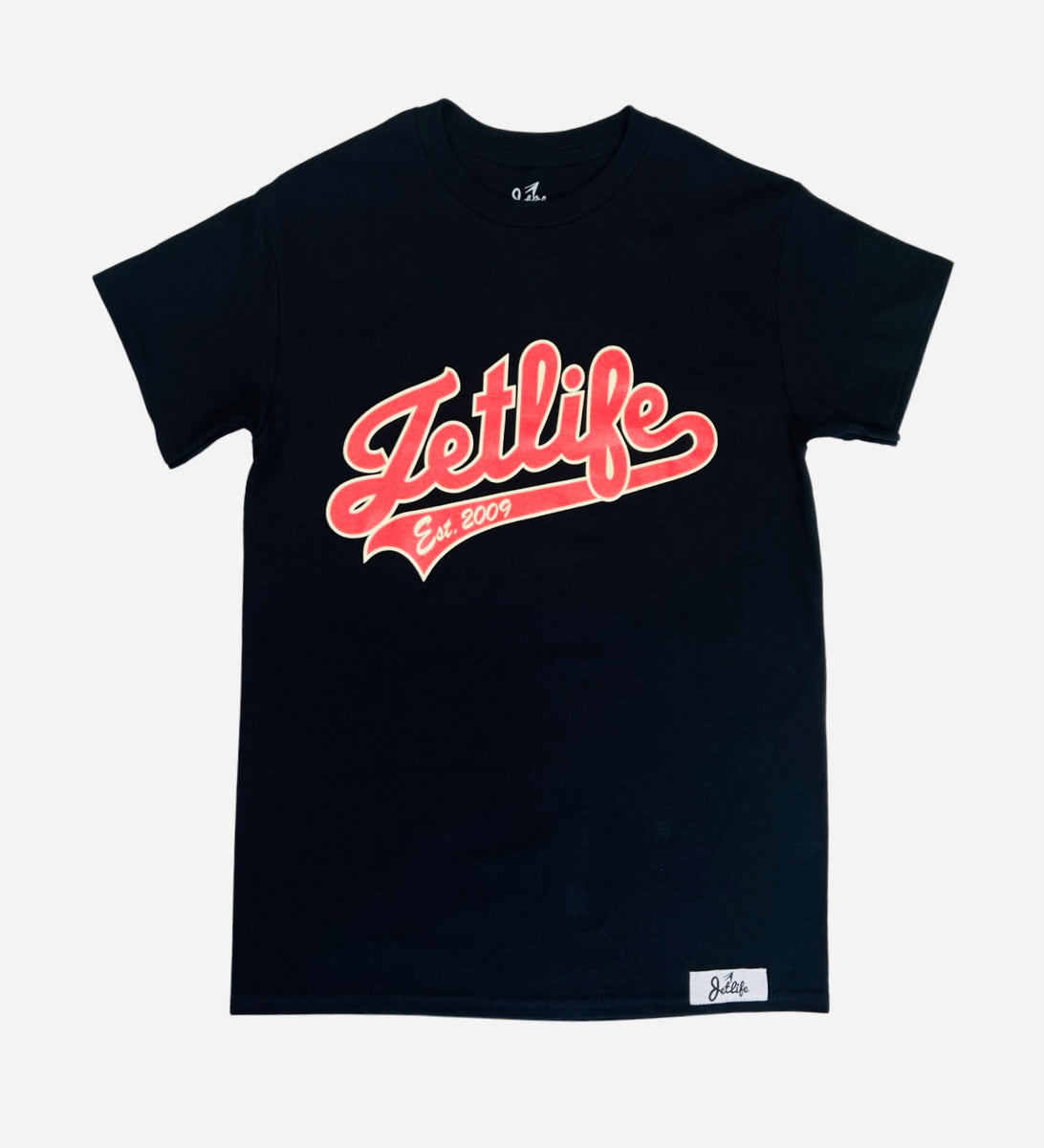 JET LIFE Home Plate S/S [BLACK/CORAL] – JET LIFE APPAREL