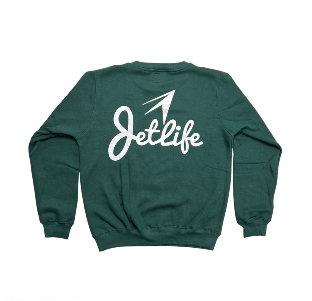 JET LIFE "OG" CREWNECK [PINE GREEN] – JET LIFE APPAREL